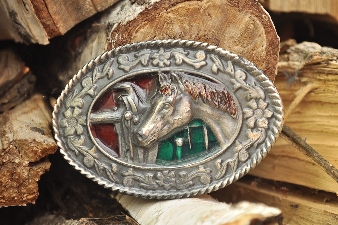 Hebilla de cinturón de caballo y silla de montar - Etsy España