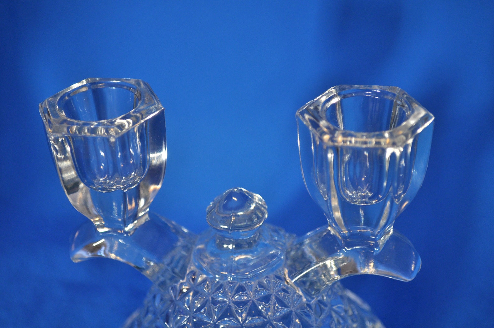 Pressed Glass Double Candlestick Holder - Etsy