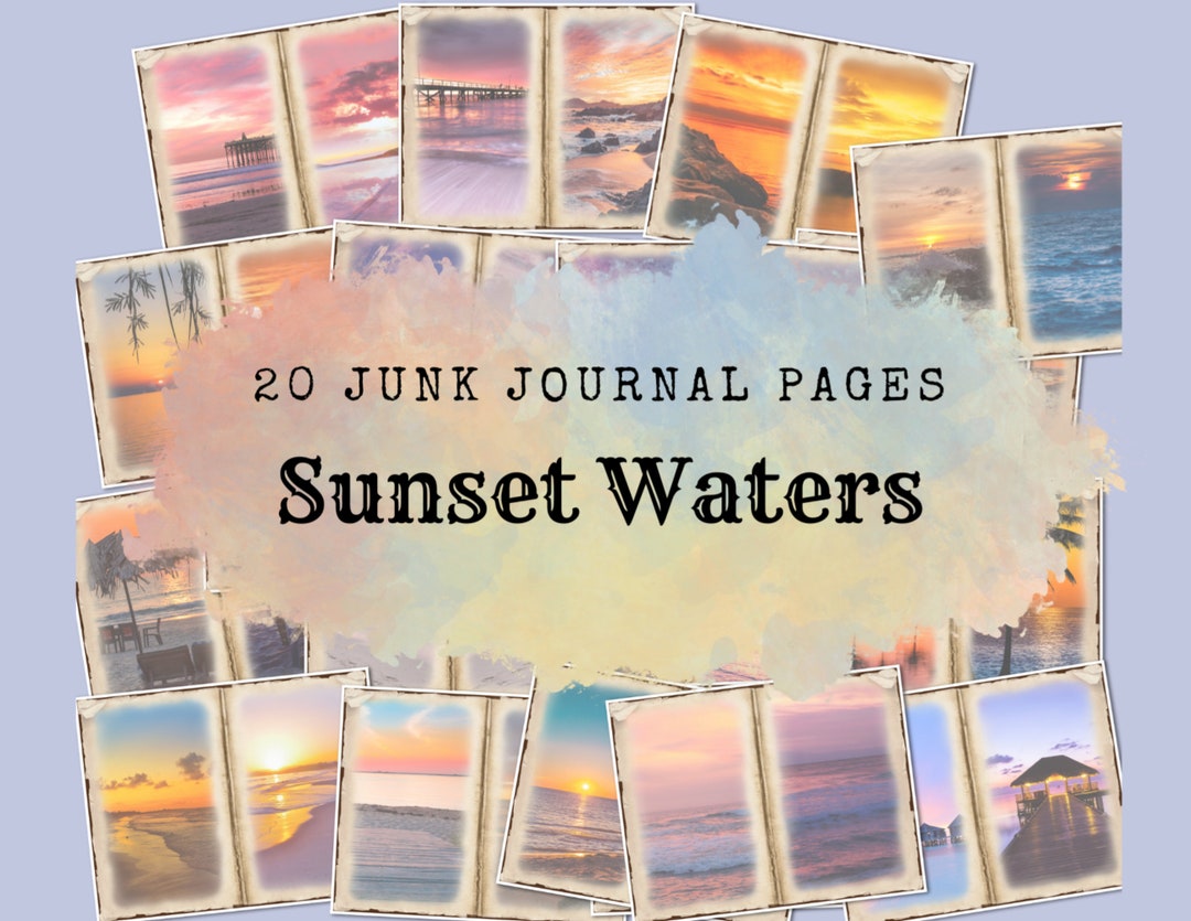 Sunset Waters Junk Journal Pages - Etsy