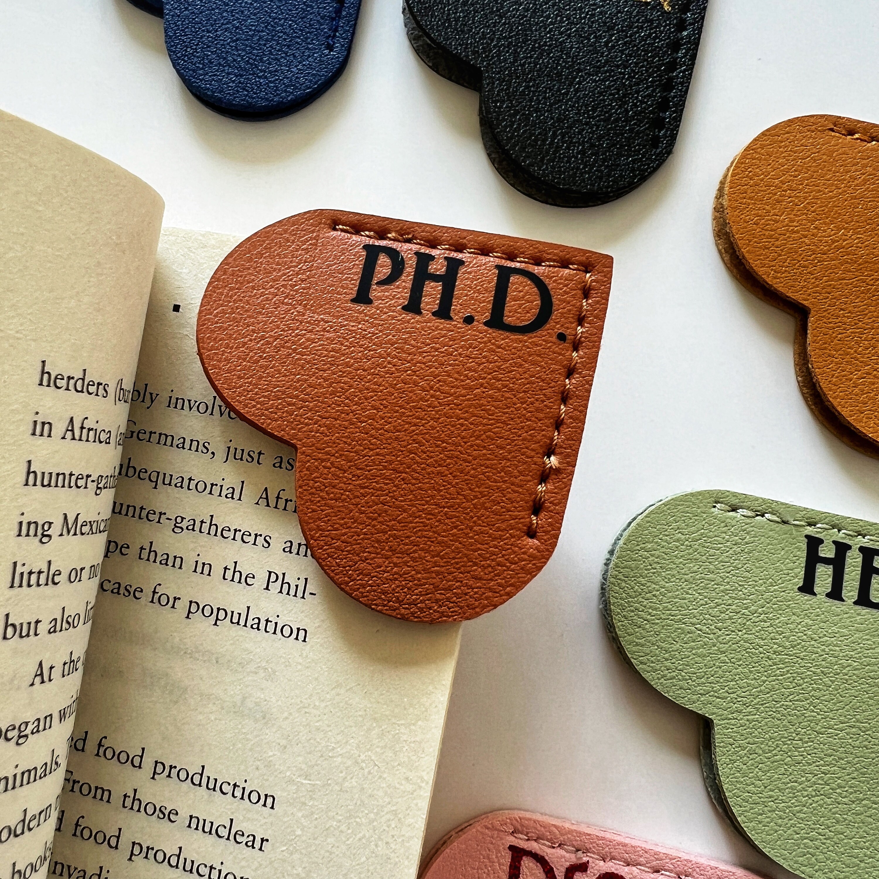 Heart Corner Bookmark Made With PU Leather Personalizable - Etsy