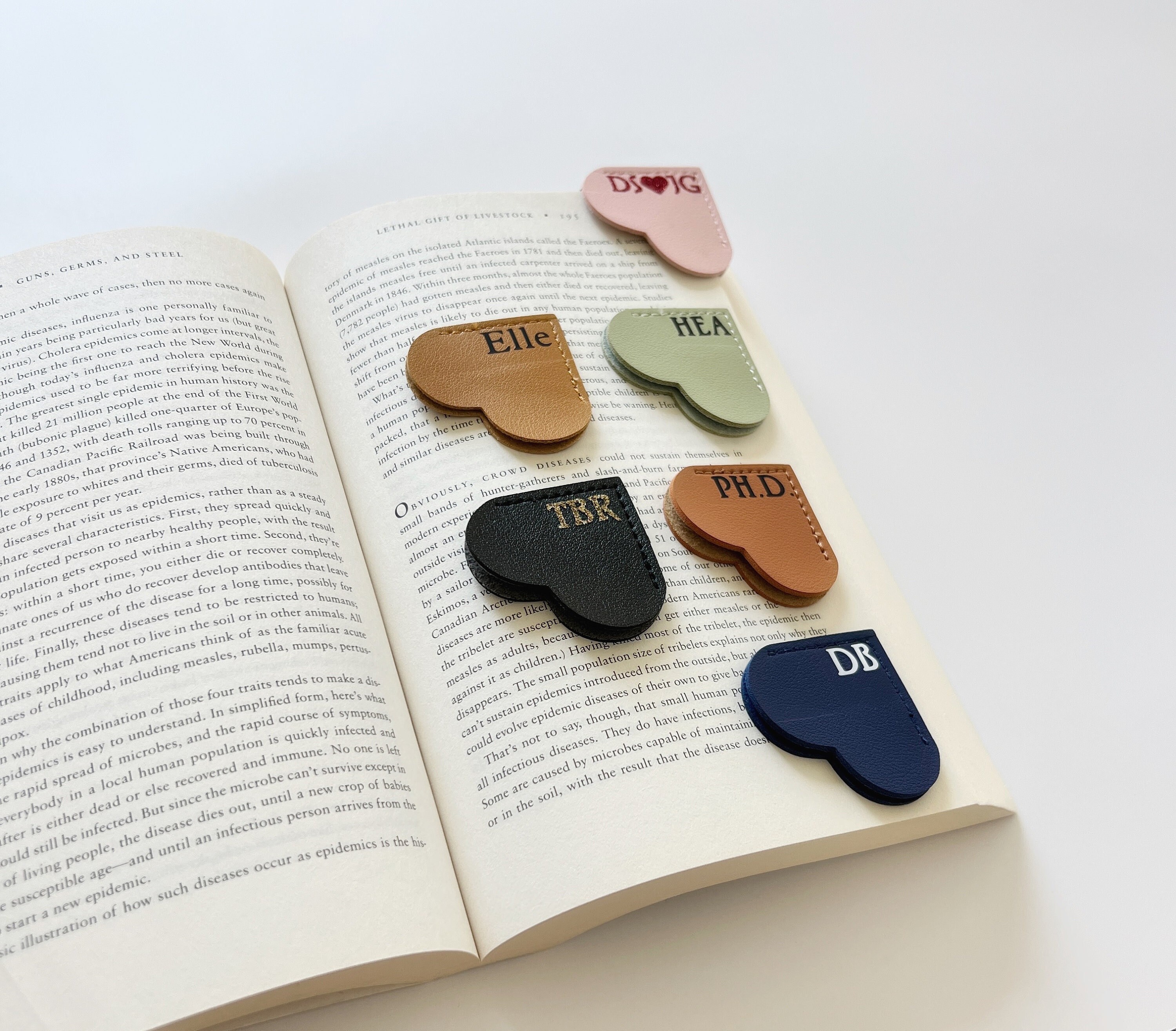 Heart Corner Bookmark Made With PU Leather Personalizable Bookmark for ...