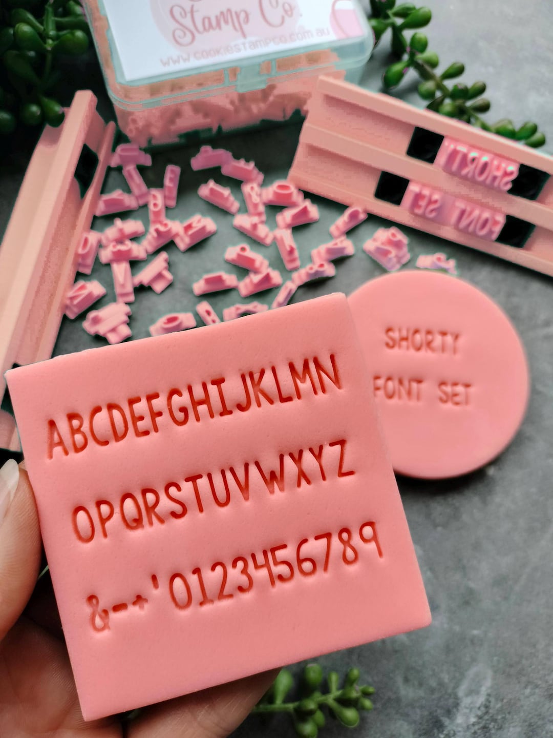 Shorty Alphabet Cookie Fondant Embosser Font Stamp Set (including 4 of ...