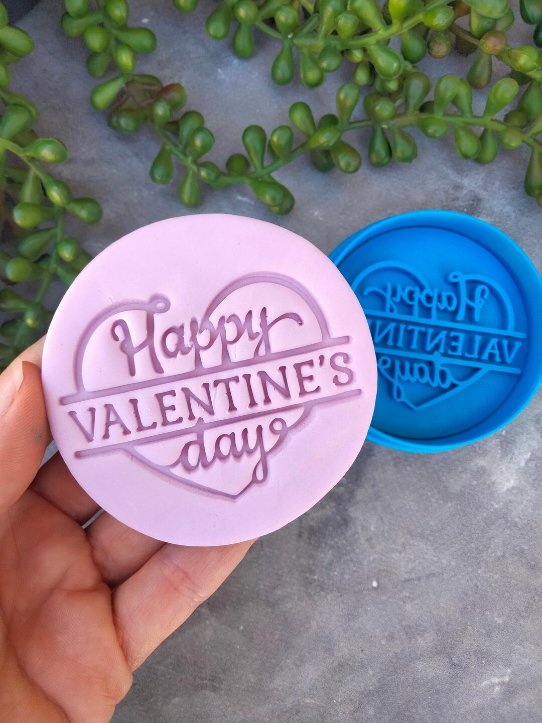 Happy Valentines Day Cookie Fondant Embosser Stamp and Cutter - Etsy