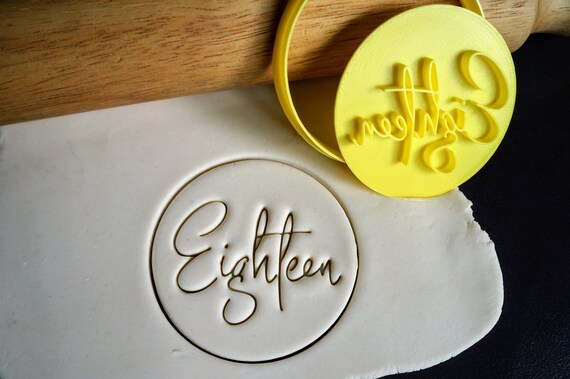 Eighteen / 18th Birthday Cookie Fondant Embosser Stamp and | Etsy Australia