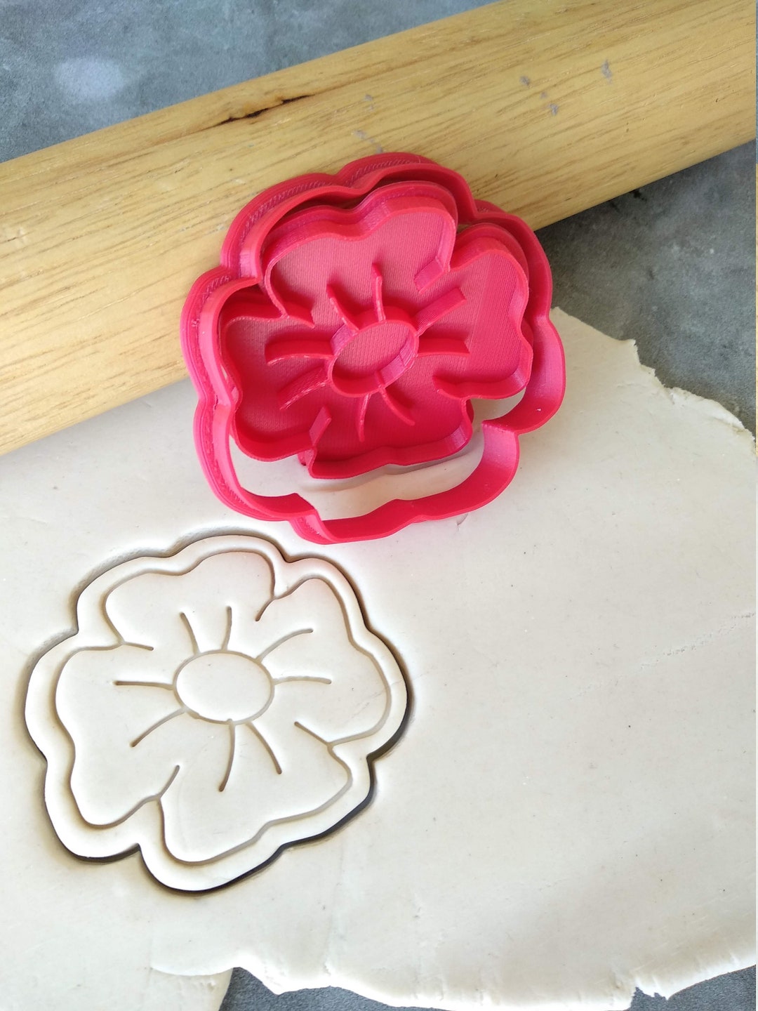 Poppy Flower Cookie Cutter Fondant Stamp Embosser and Cutter - Etsy