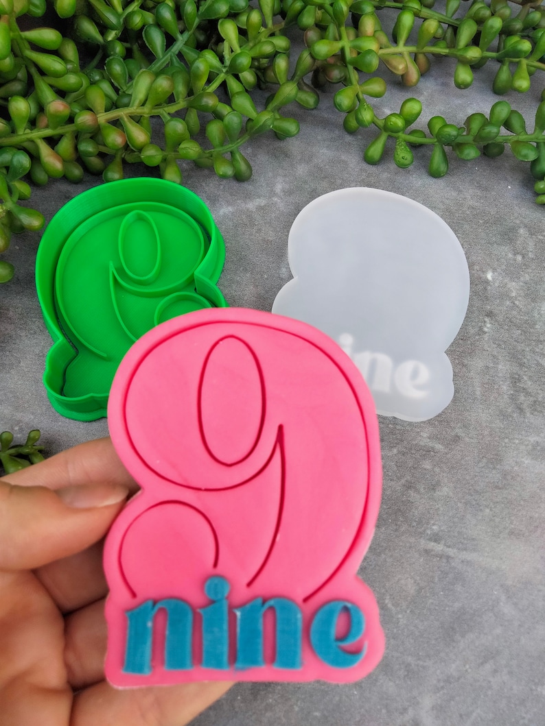 Lettered Number Raised Text With Number Shape Cookie Cutters - Etsy