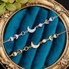 Dainty Opal Moon Bracelet, Crescent Moon and Star Sterling Silver ...