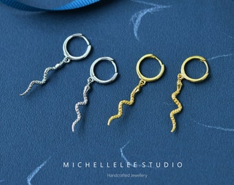 Silver Snake Earrings - Etsy