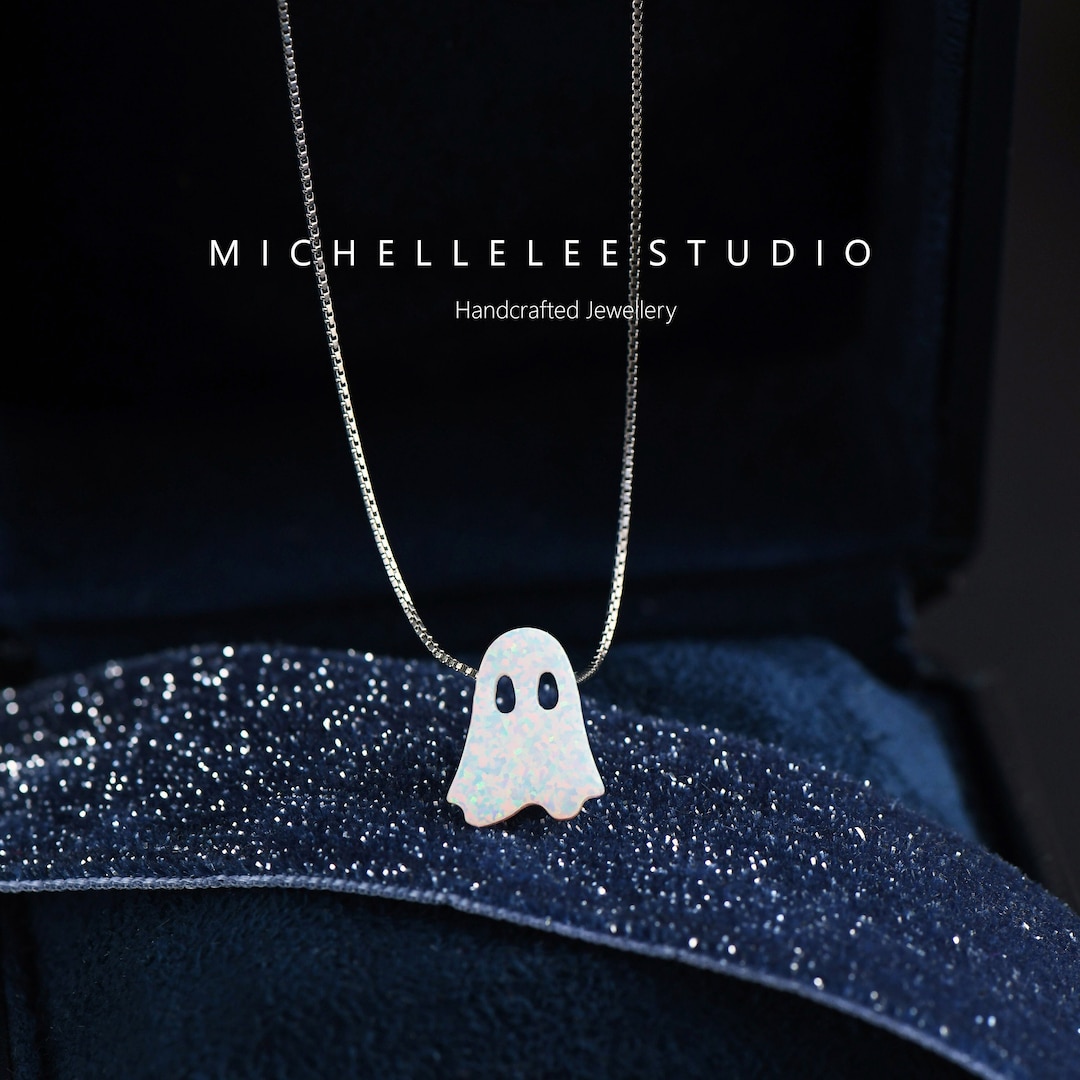 Ghost Opal Necklace, Fire Opal Specter Necklace, White and Black Opal ...