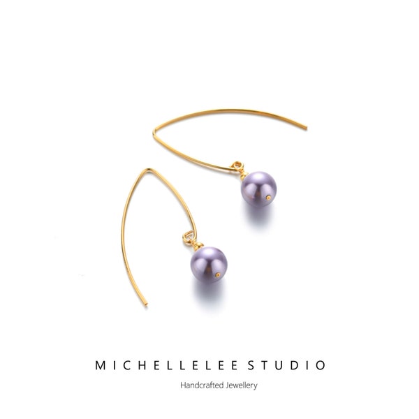 Purple Drop Earrings - Etsy