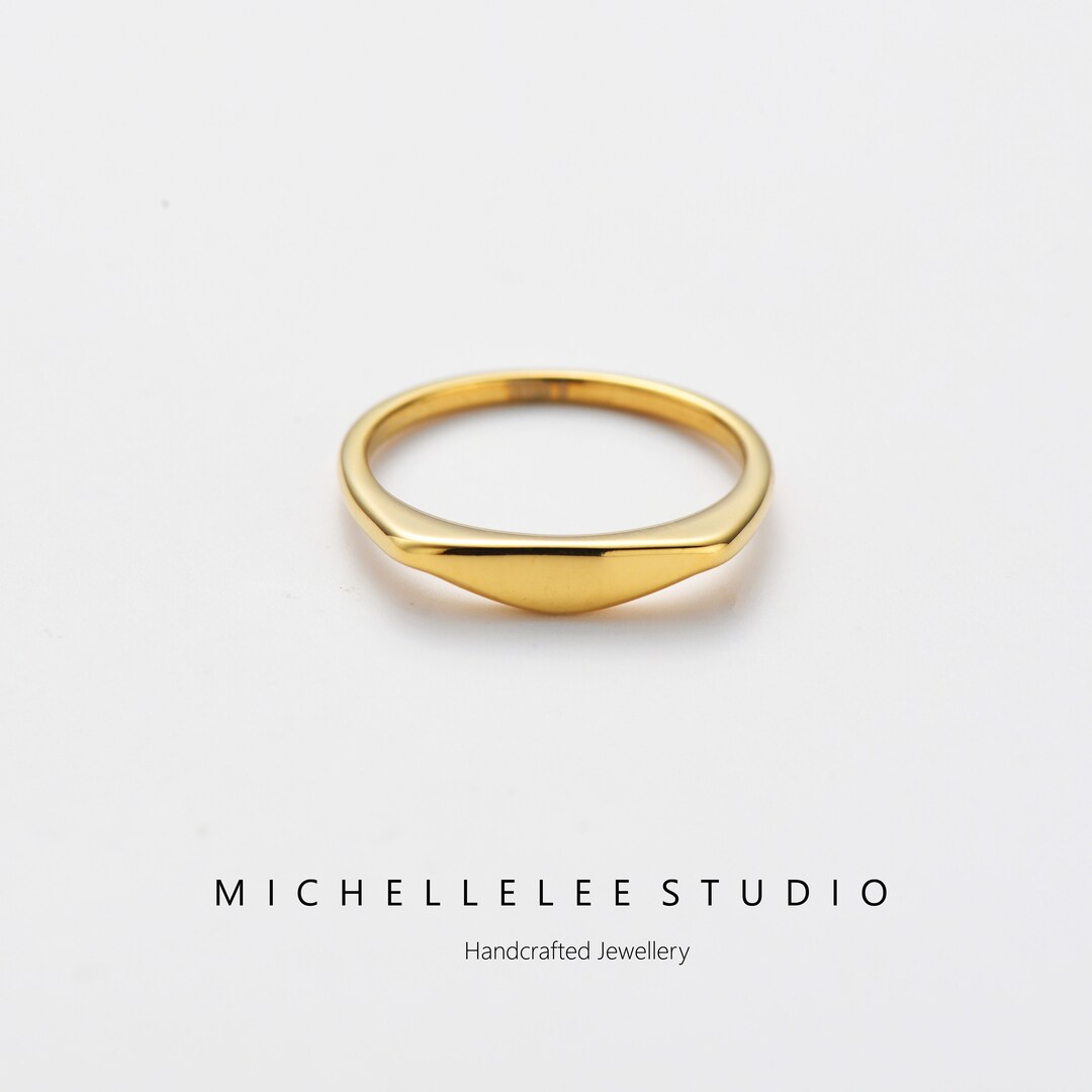 Simple Triangle Stainless Steel Ring, Personalized Engraving Name or ...