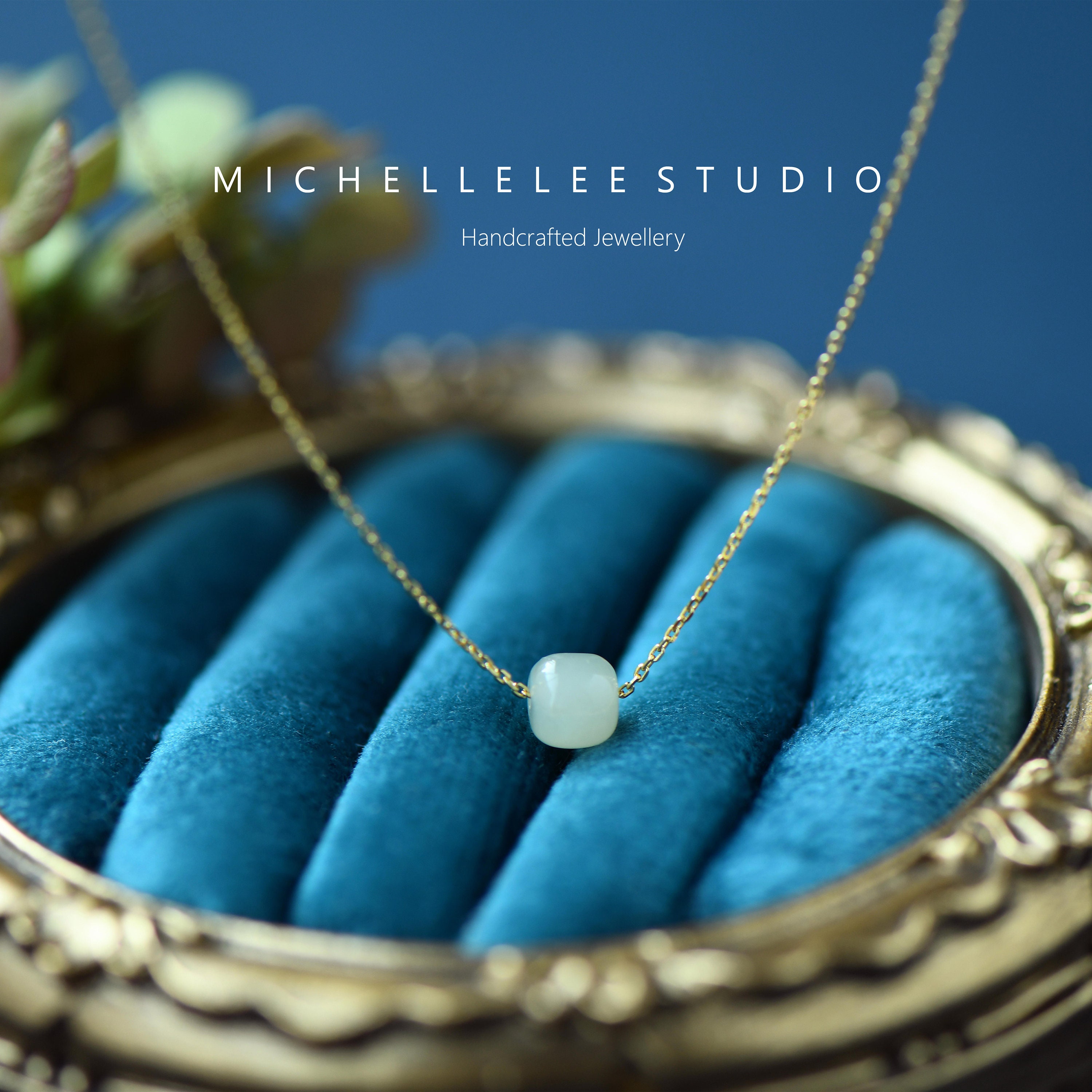 Simple Green Jade Pendant Necklace Sterling Silver Choker - Etsy