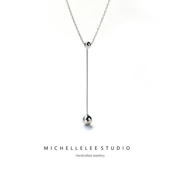 Sterling Silver Ball Bead Necklace Delicate Ball Chain - Etsy
