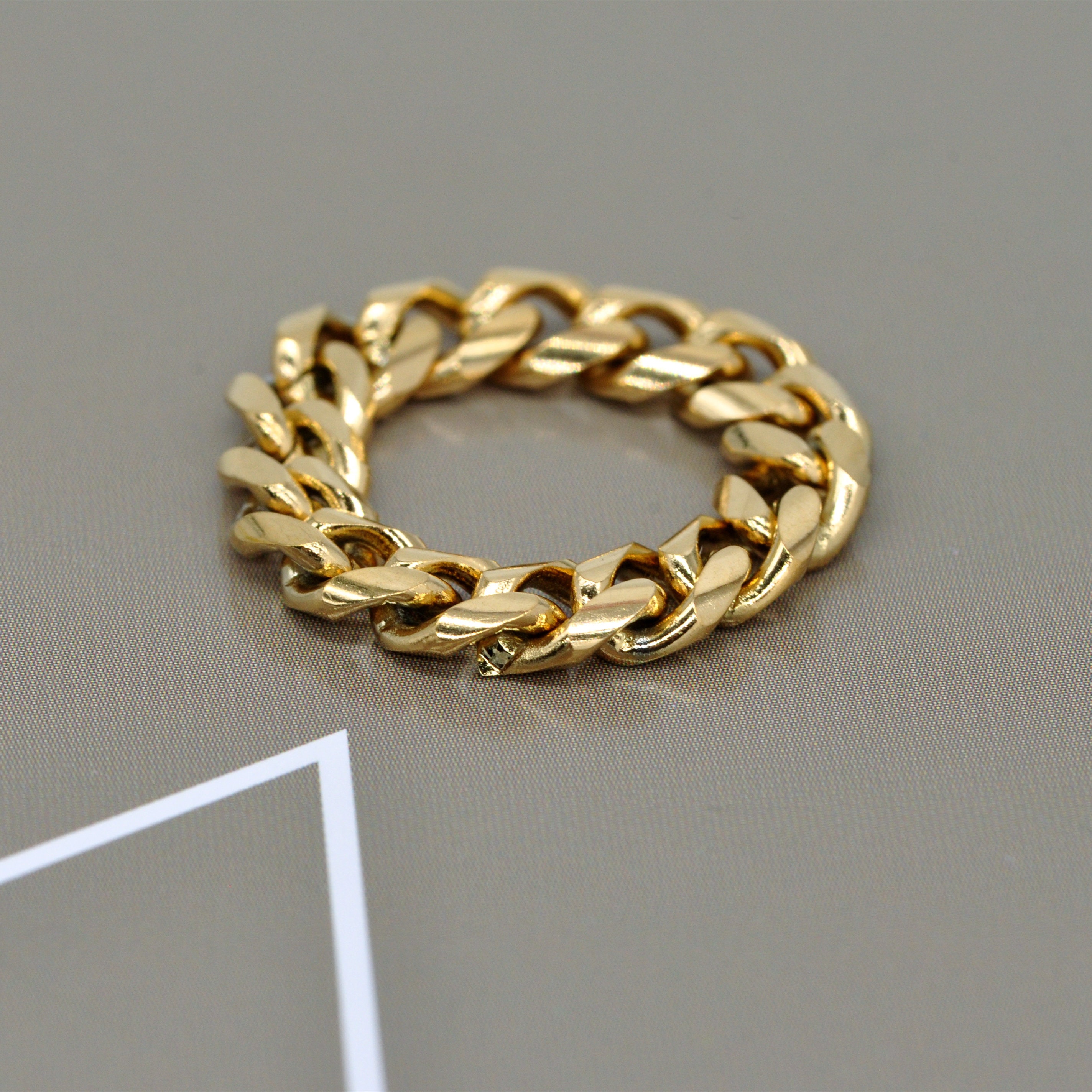 Gold Chain Stainless Steel Ring 14K Gold Stacking Ring Thick | Etsy Canada