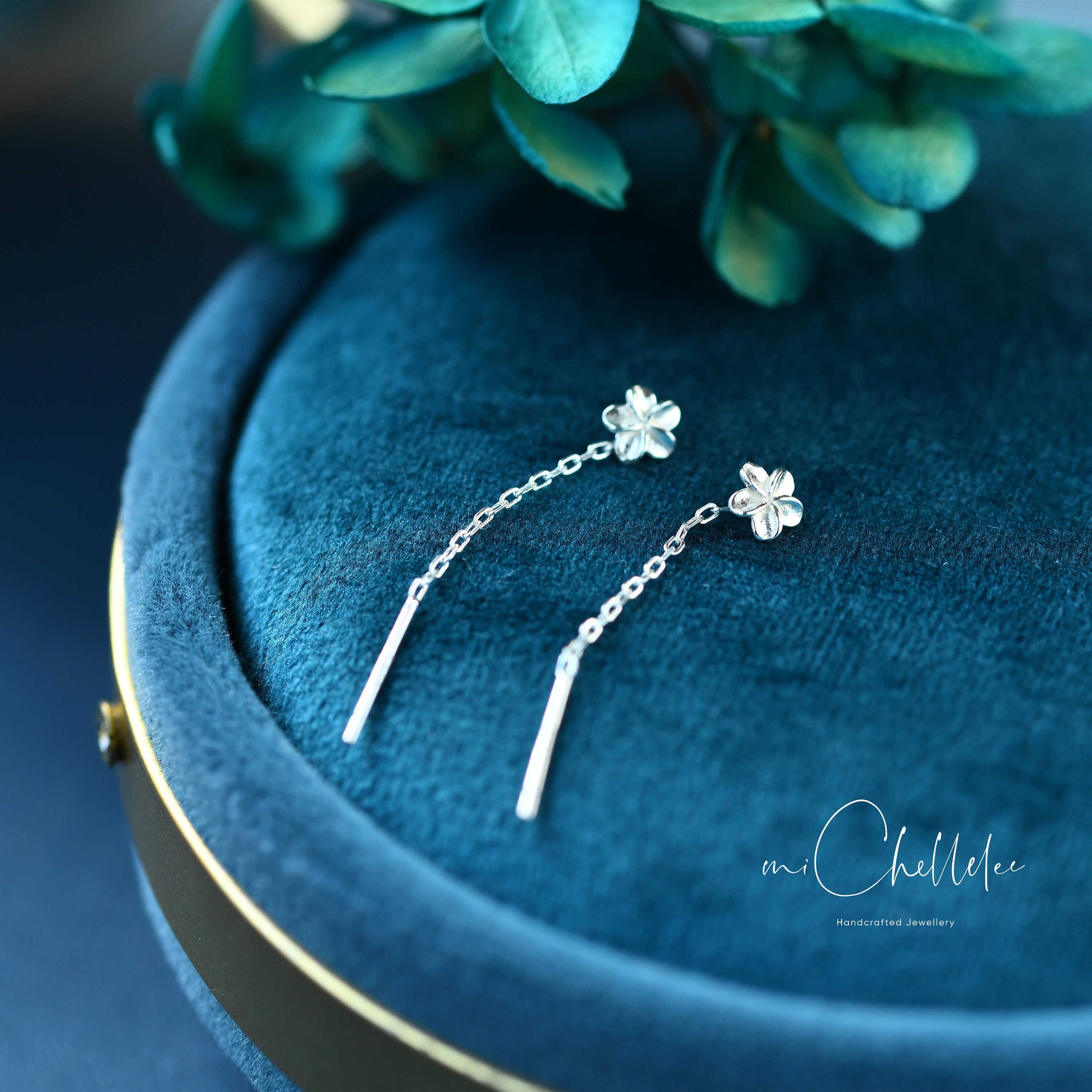 Super Tiny Flower Ear Threaders Sterling Silver Flower - Etsy