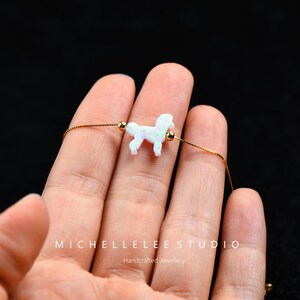 Opal Poodle Dog Bracelet, Sterling Silver Chain, Pet Lover Gift - Etsy