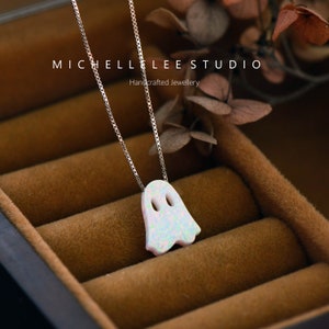 Ghost Opal Necklace, Fire Opal Specter Necklace, White and Black Opal ...