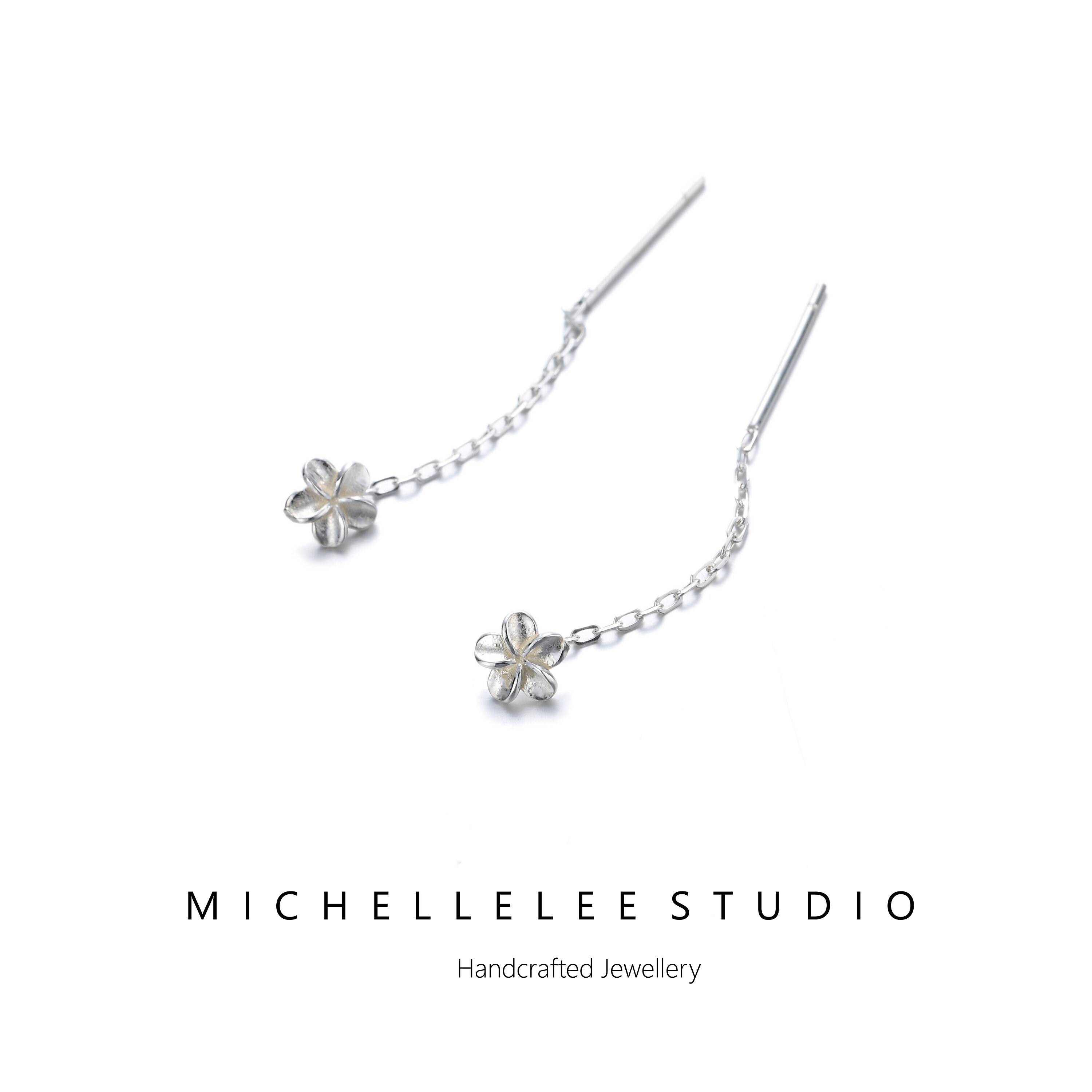 Super Tiny Flower Ear Threaders Sterling Silver Flower - Etsy