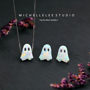 Ghost Opal Necklace, Fire Opal Specter Necklace, White and Black Opal ...