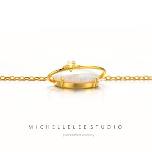 Large Opal Planet Pendant Necklace, White Opal Saturn Necklace, Celestial Necklace, Space ...