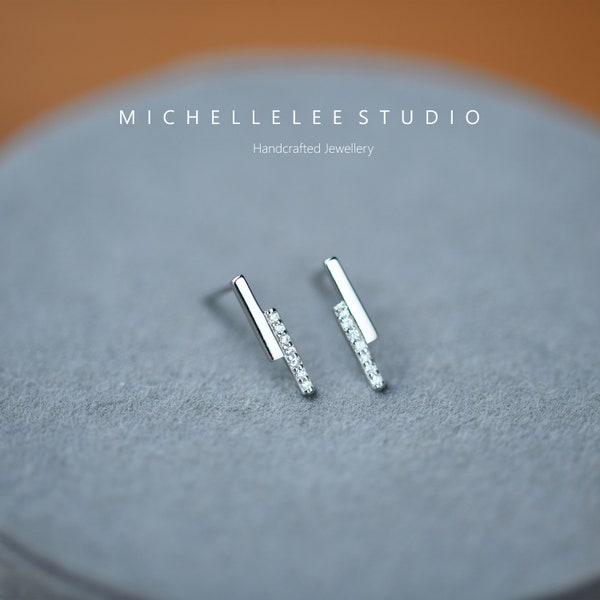 Silver Line Earrings - Etsy