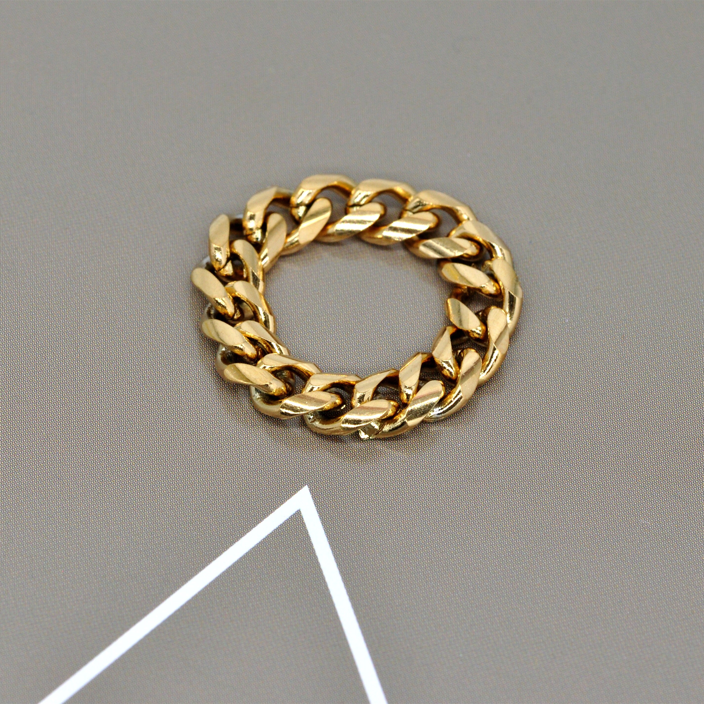 Gold Chain Stainless Steel Ring 14K Gold Stacking Ring Thick | Etsy Canada