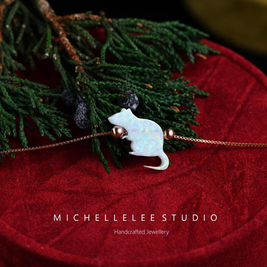 Opal Rat 925 Sterling Silver Bracelet, White Opal Mouse - Etsy