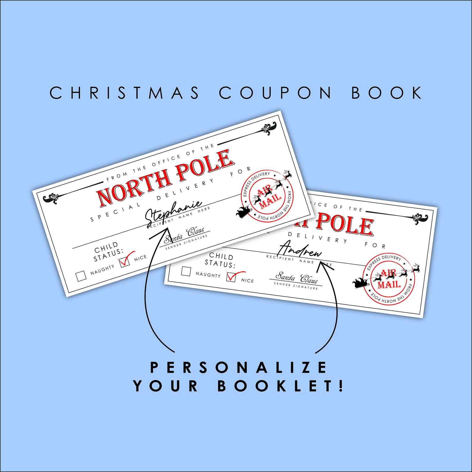 Kids Coupon Book Fun Gift Kids Christmas Voucher Stocking Stuffer ...
