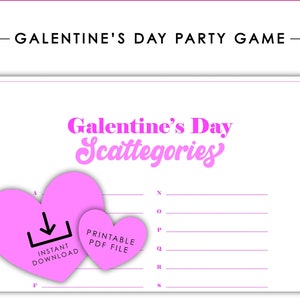 Galentine's Day Scattergories Game Digital Download Print Printable ...
