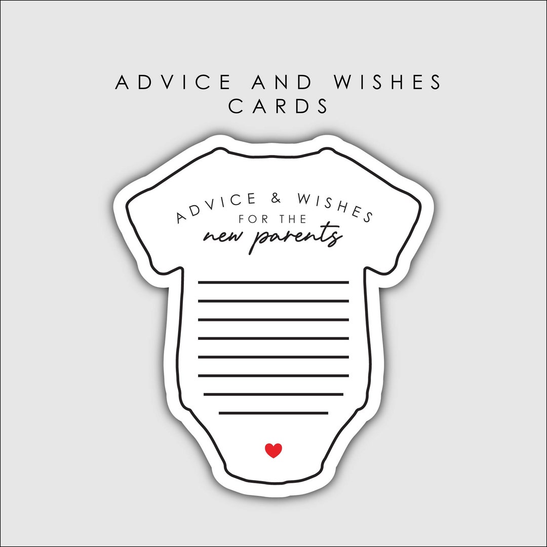 PRINTED Advice and Wishes Cards for the New Parents Baby Shower New Mom ...