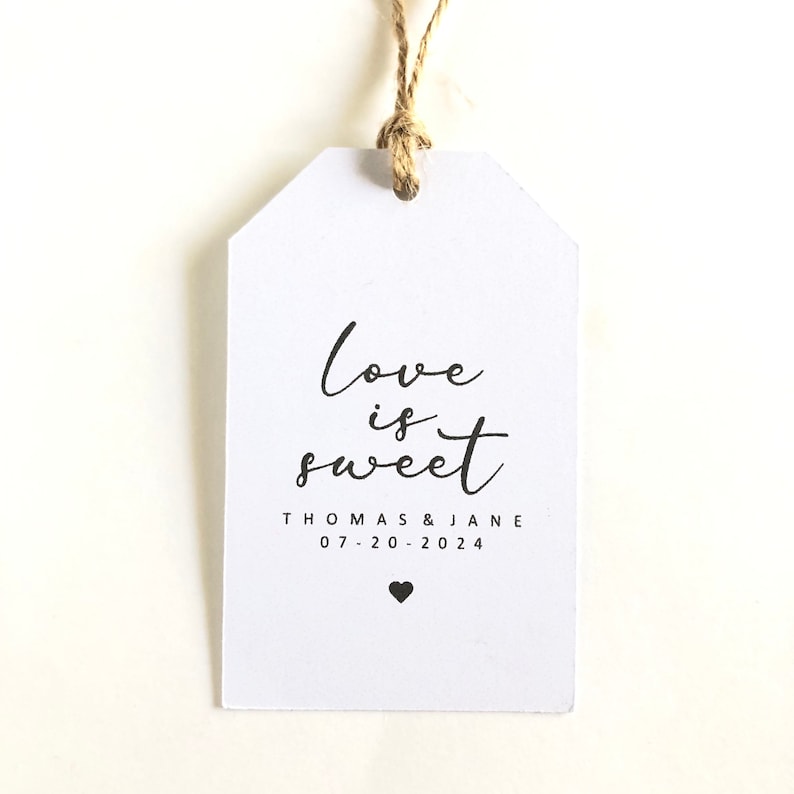 Love is Sweet Wedding Favor Gift Tag Personalized Gift Tag - Etsy
