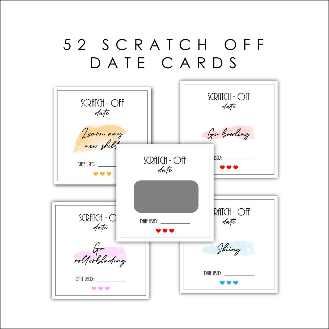 52 Date Cards a Year of Dates Scratch off Romantic Date Ideas Gifts for ...