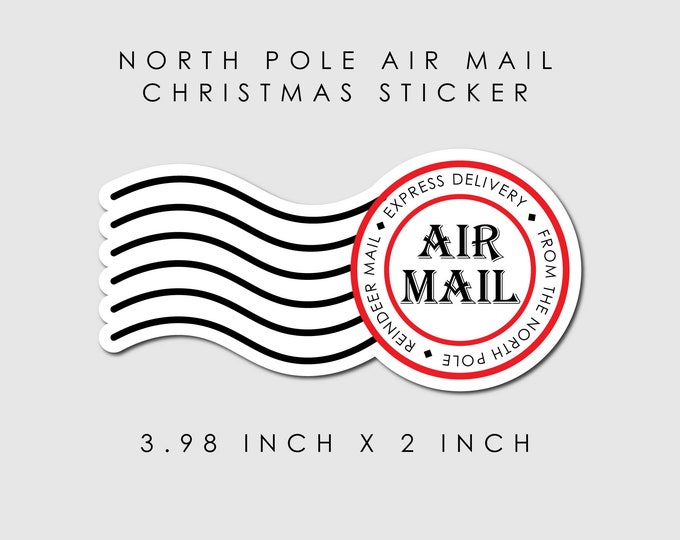Naughty or Nice Stickers Christmas Stickers Air Mail Express Delivery ...
