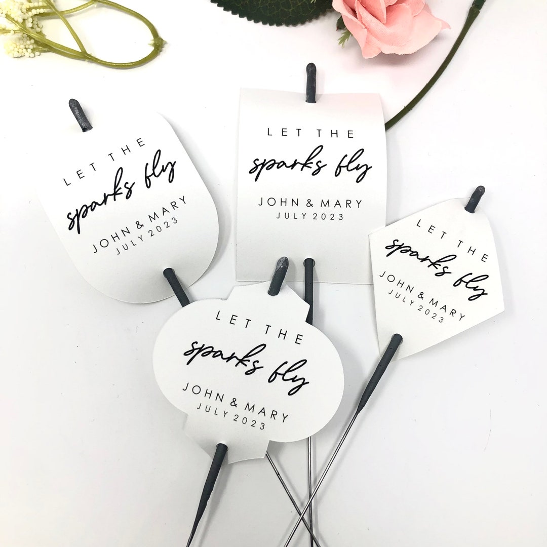 Wedding Sparkler Tags Wedding Favor Let the Sparks Fly Sparkler Sendoff ...