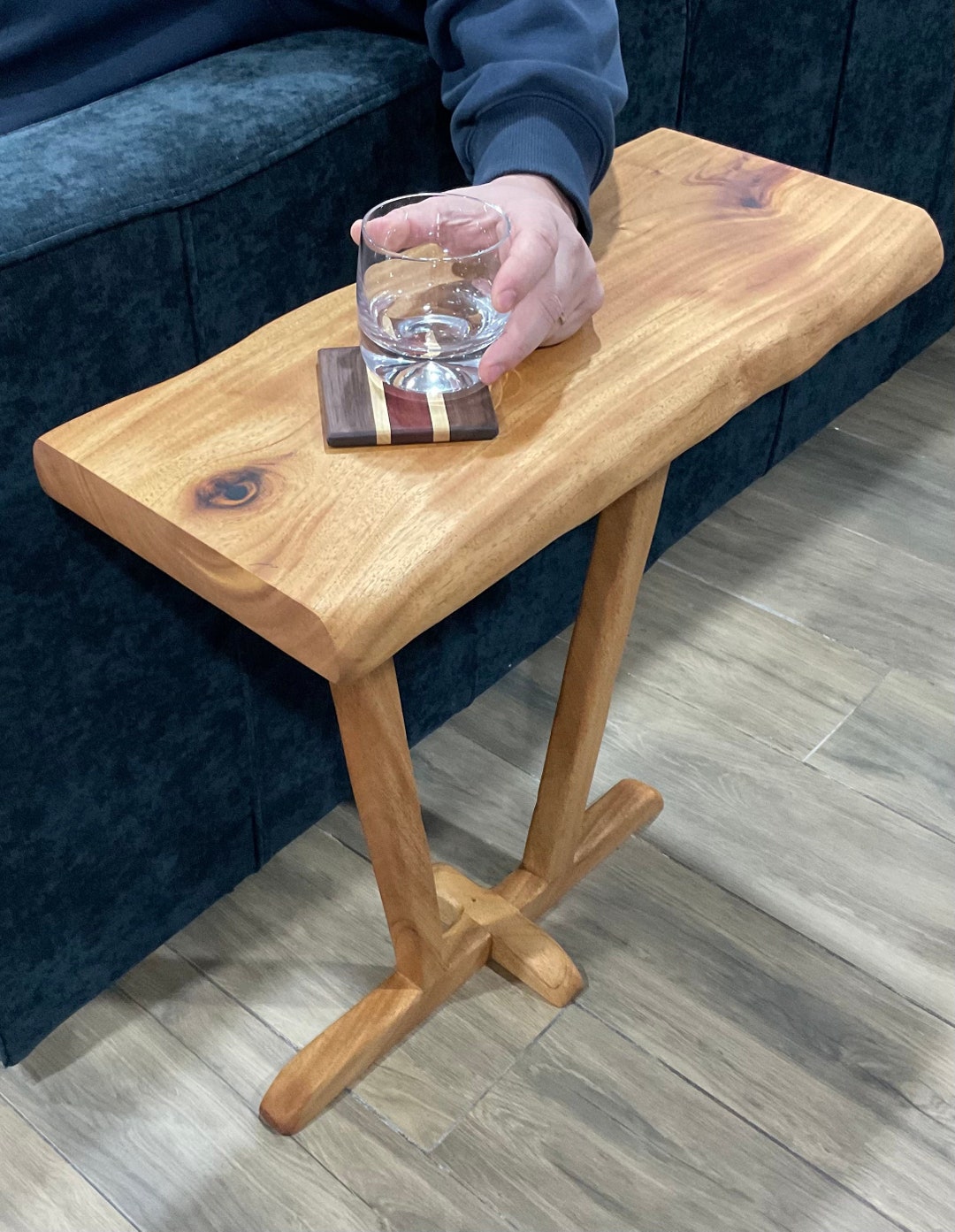Unique End Table, African Mahogany End Table, Live Edge Side Table ...