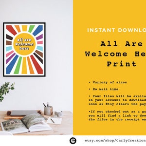 All Are Welcome Here Sign, Everyone is Welcome Here, Safe Space Poster ...