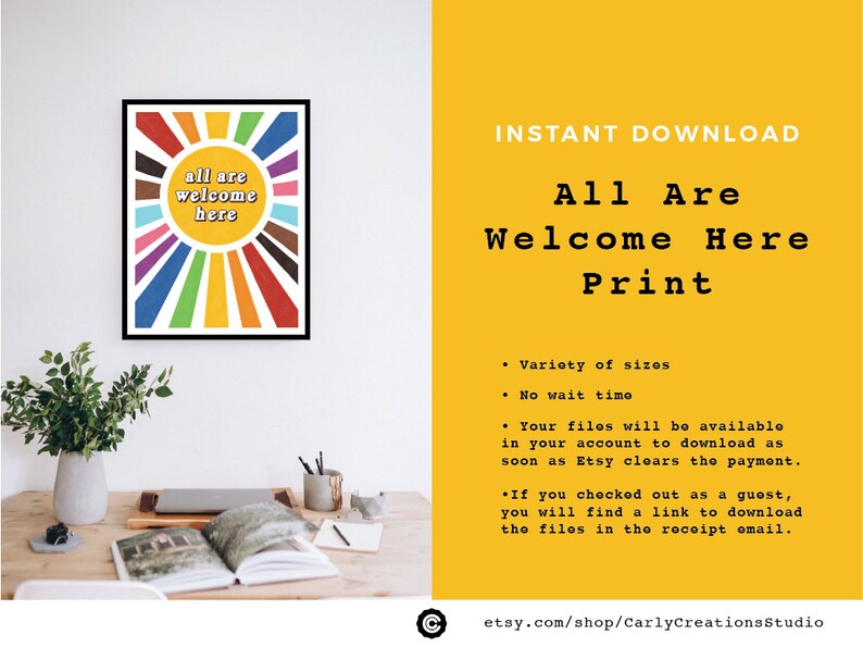 All Are Welcome Here Sign, Everyone is Welcome Here, Safe Space Poster ...