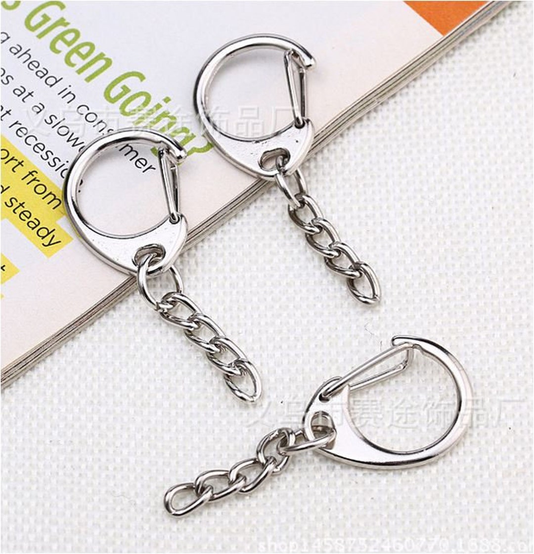 S 10x DIY Split Keyring Key Ring Chain Loop Clasp Connector with 2.5cm ...