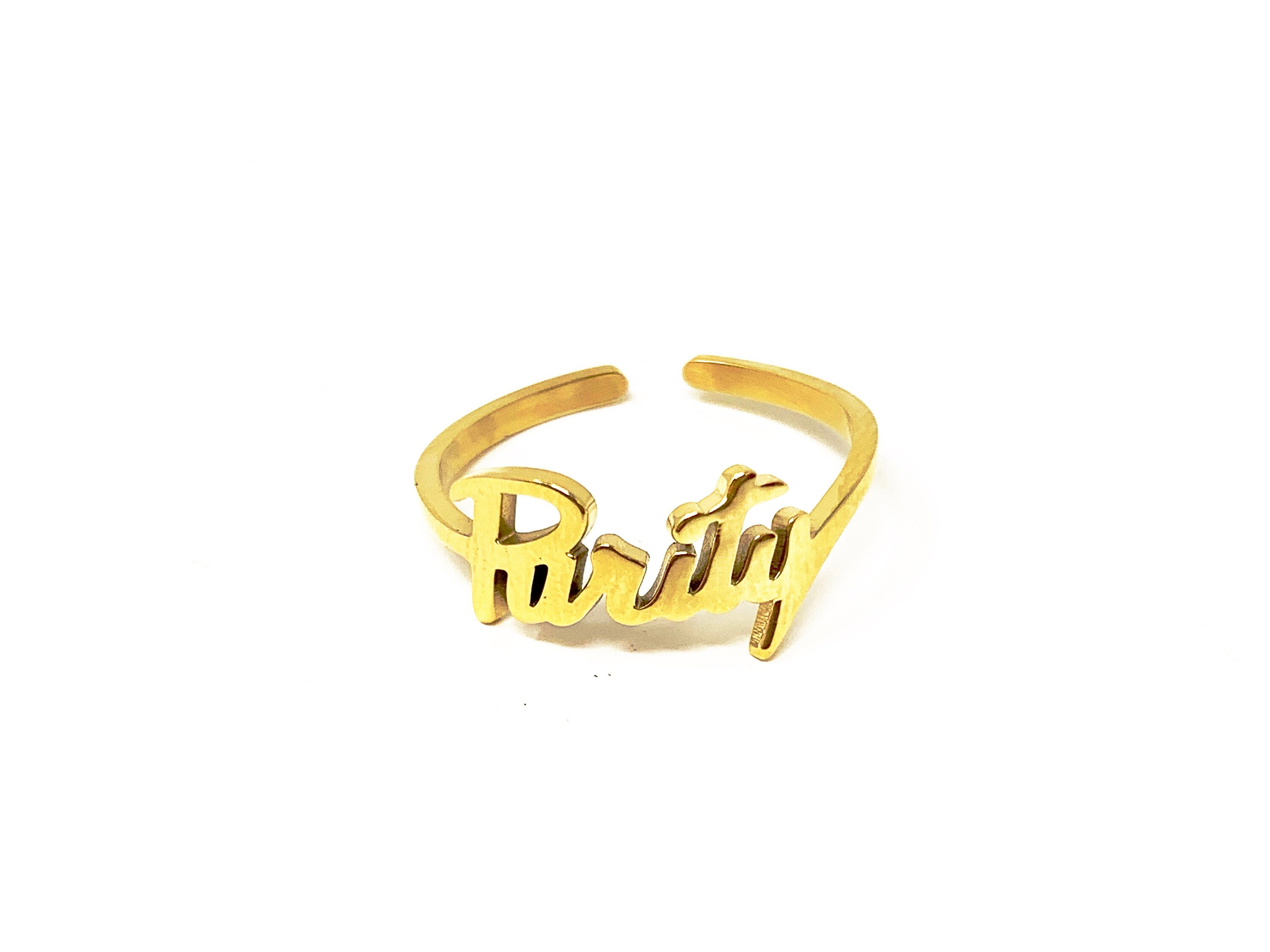 Purity Ring 14k Gold Plated Word - Etsy