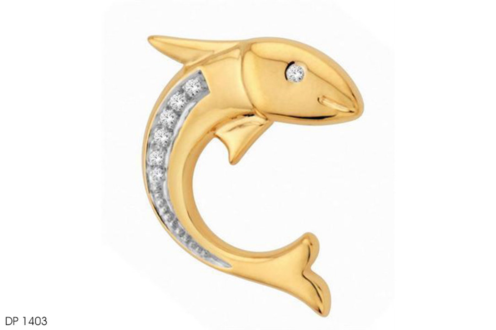 Diamond Fish Pendant Fish Charm Gold Fish Pendant Fish | Etsy