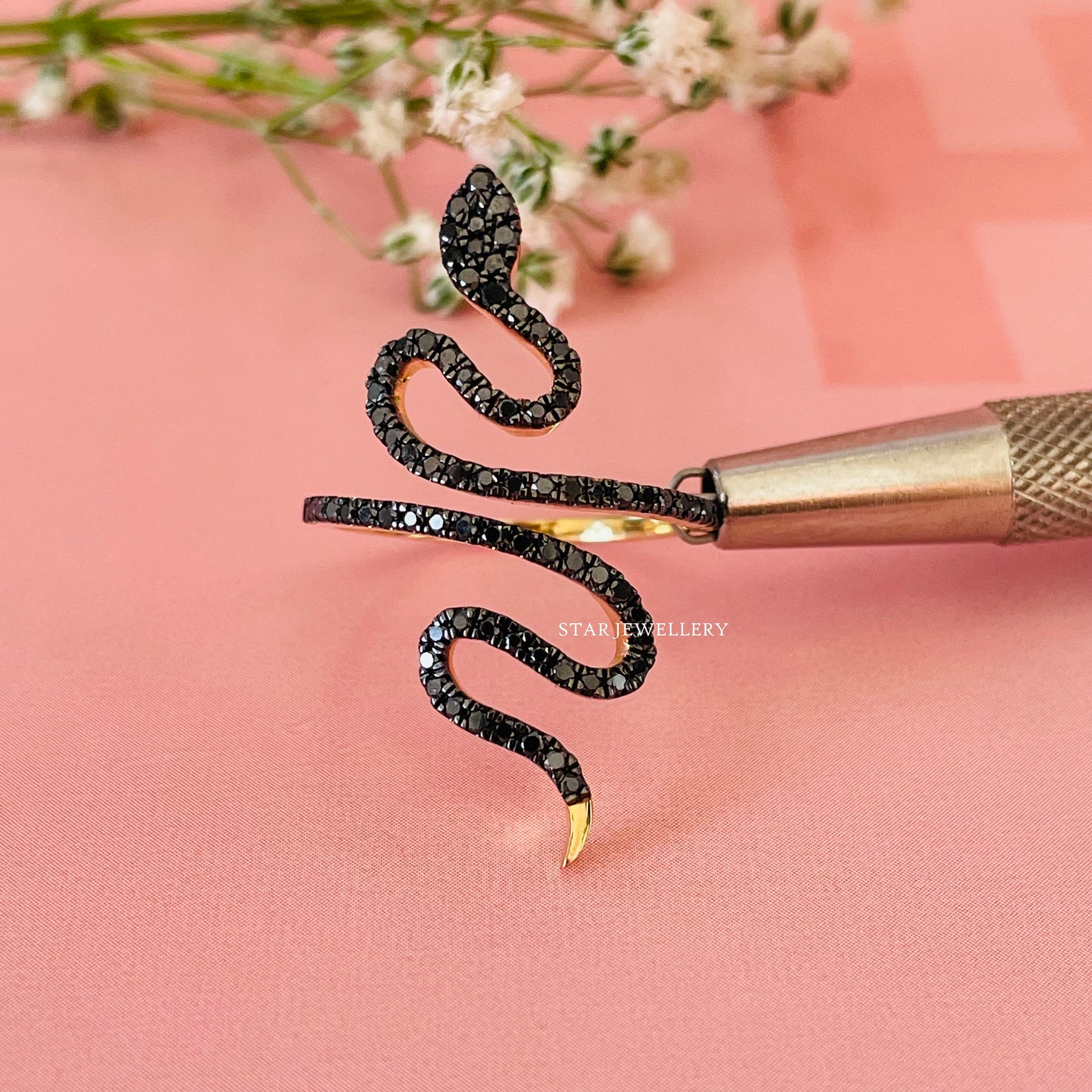 Diamond Snake Ring Snake Ring Serpent Ring Reptile Thin - Etsy