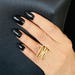 14K Gold Twisted Diamond Ring: Crossover Wedding Band - Etsy