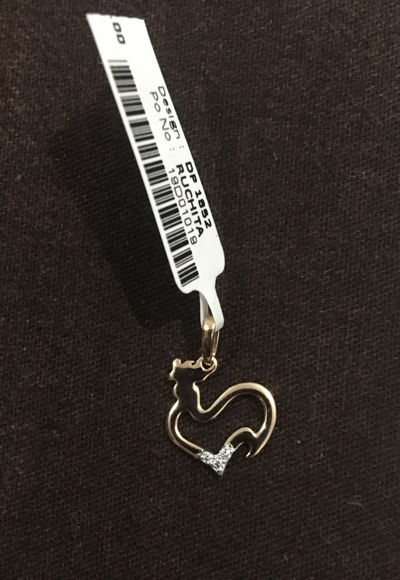Dainty 14K Gold Diamond Chicken Pendant: Gift for Mom - Etsy