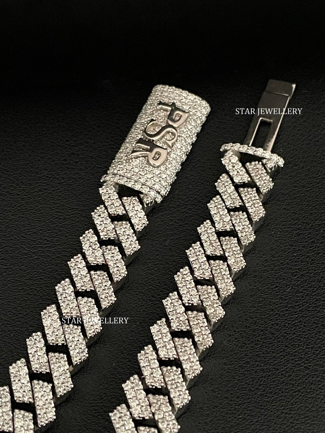 VVS Moissanite Cuban Chain: 12MM Sterling Silver Unisex Necklace - Etsy