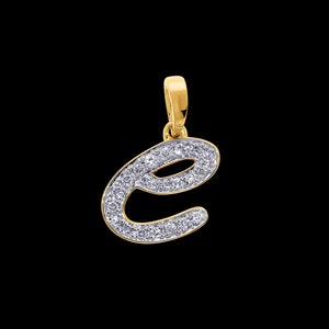 Alphabet Diamond Pendant Gold Initial Letter Pendant | Etsy