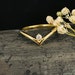 Natural Diamond Mono Stone Deep V Ring, 14k Solid Gold Deep Chevron ...