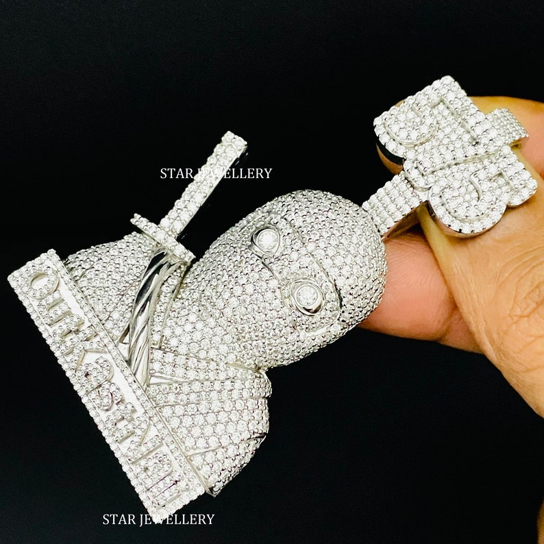 VVS Moissanite Ninja Pendant: 925 Sterling Silver Hip Hop Jewelry - Etsy