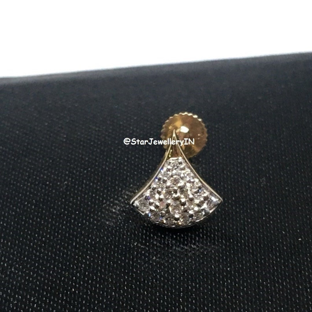 Diamond Triangle Piercing Ear Cartilage Piercing Diamond - Etsy