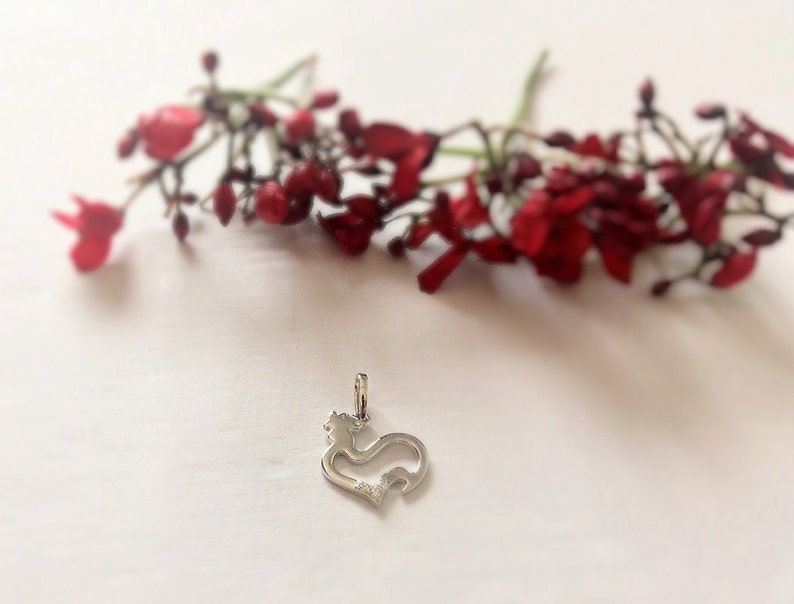 Dainty 14K Gold Diamond Chicken Pendant: Gift for Mom - Etsy