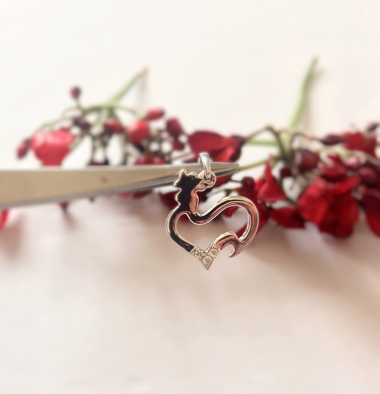 Dainty 14K Gold Diamond Chicken Pendant: Gift for Mom - Etsy